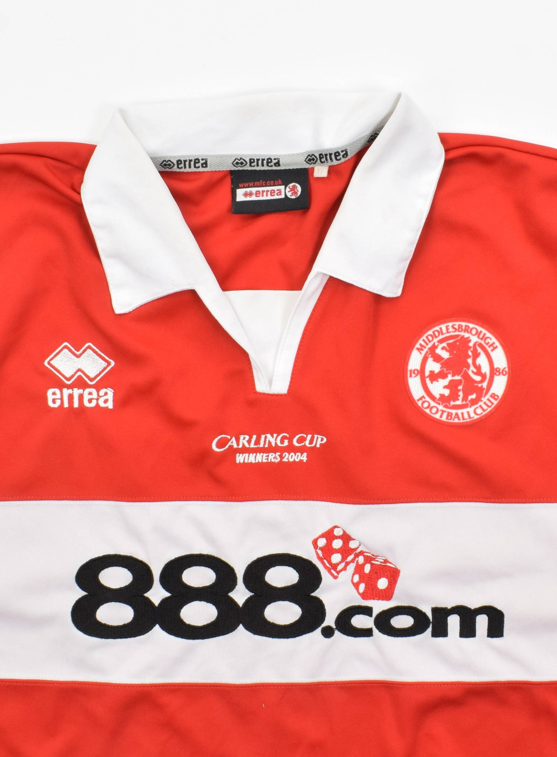 2004-05 MIDDLESBROUGH FC CURLING CUP WINNERS SHIRT XL Football / Soccer ...