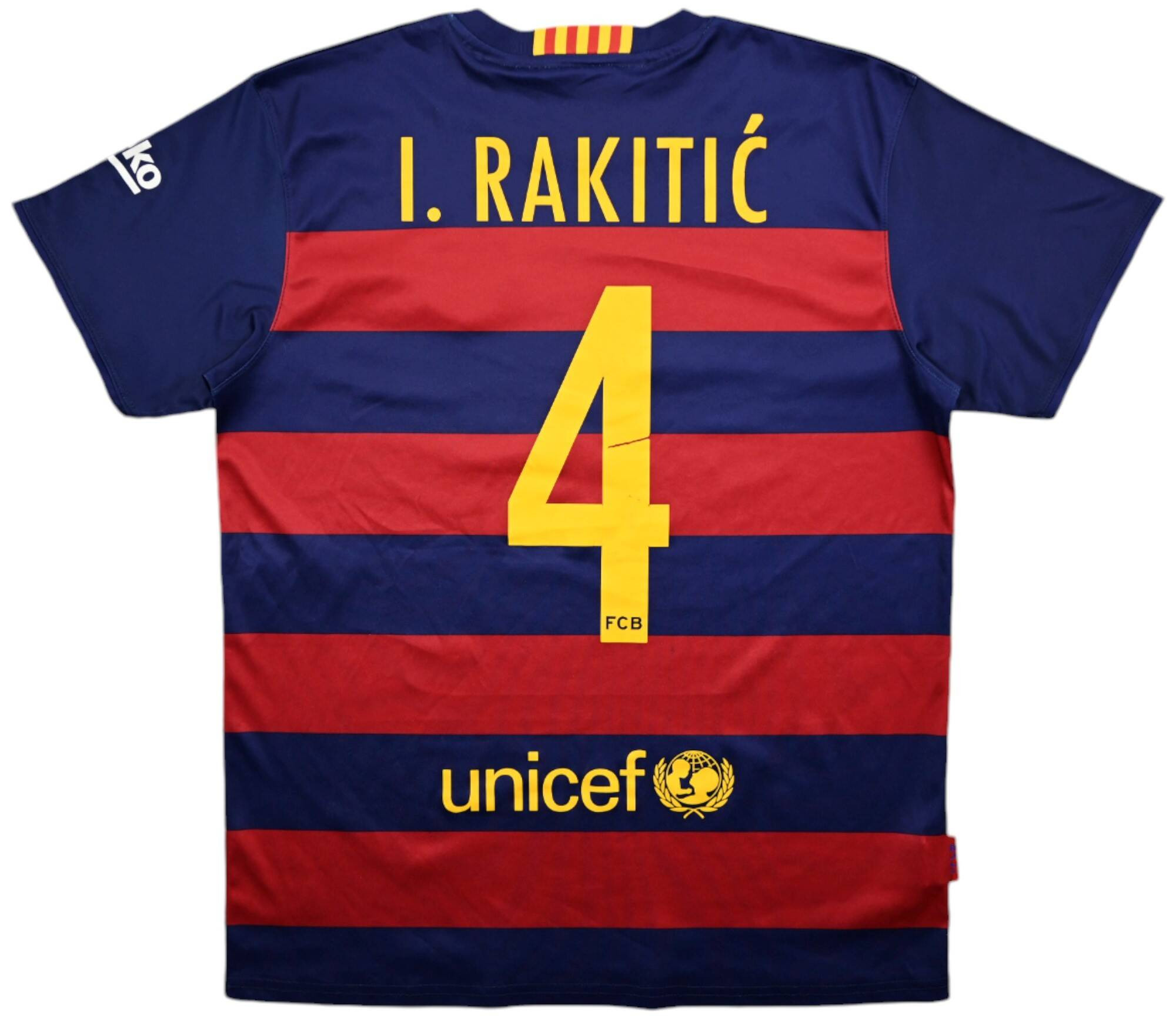 2015-16 FC BARCELONA *RAKITIĆ* SHIRT M Football / Soccer \ Spanish ...